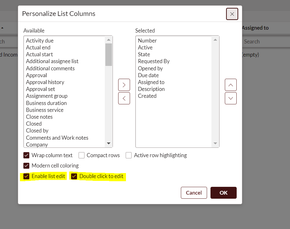 Disable list view edit for all users in ServiceNow... - ServiceNow ...