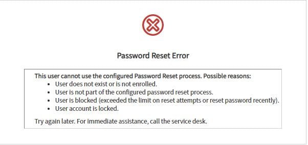Problem Password reset process - ServiceNow Community