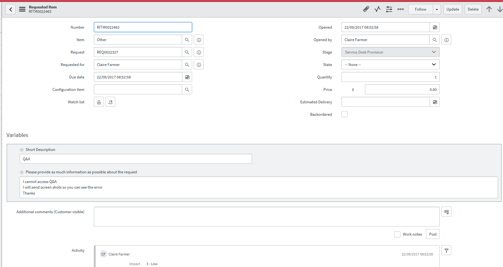 Solved: How to copy data into the TASK from the RITM - ServiceNow Community