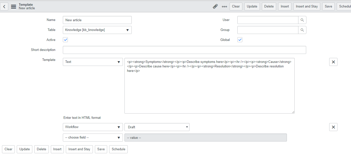 Solved: Create and apply template to Knowledge base articl ...