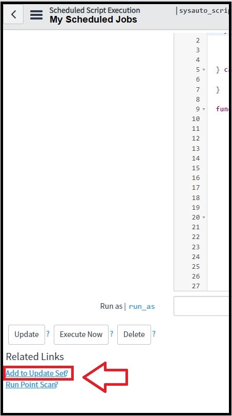 How to add scheduled job script in update set? - ServiceNow Community
