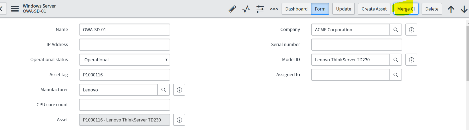 Solved: Merge CI UI Action - ServiceNow Community