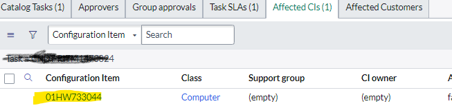 How to sync configuration_item value with Affected... - ServiceNow ...