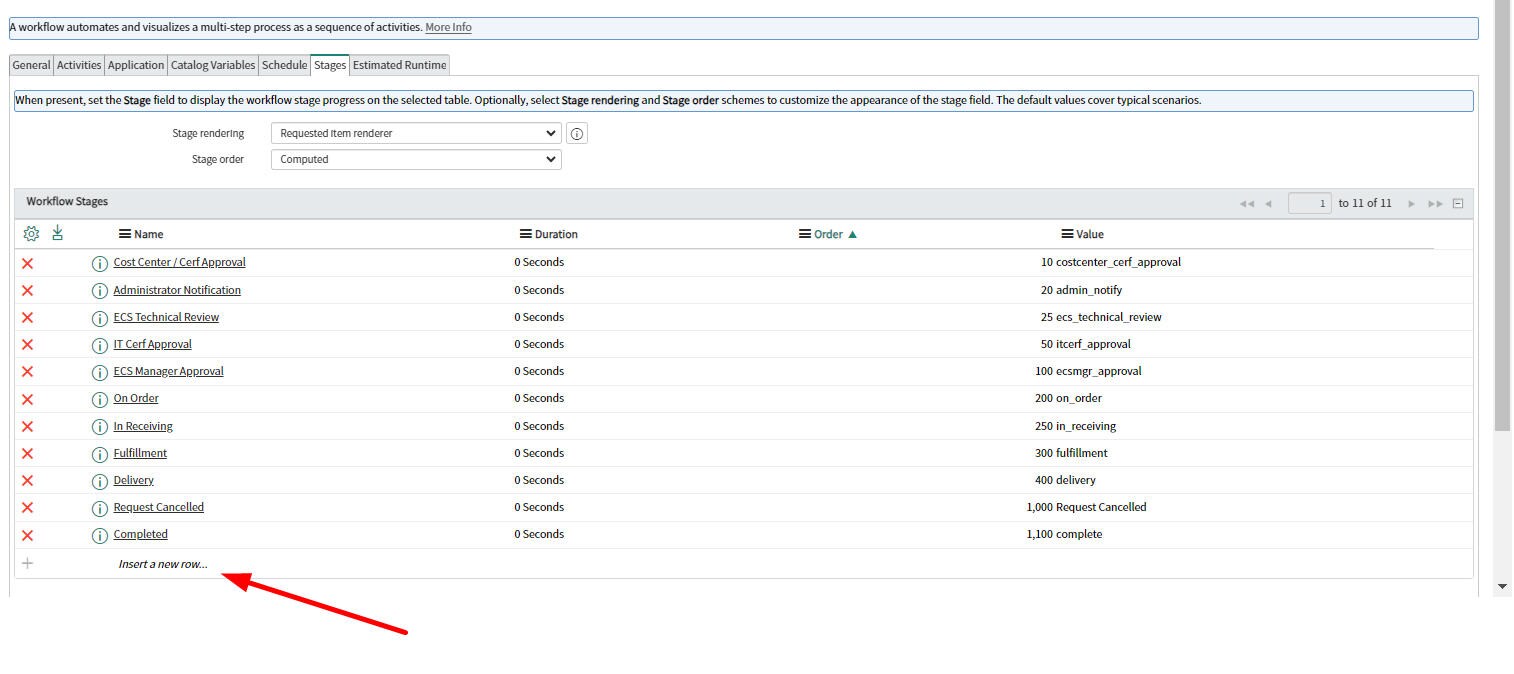 How to add new and update stages in Request in Ser... - ServiceNow ...