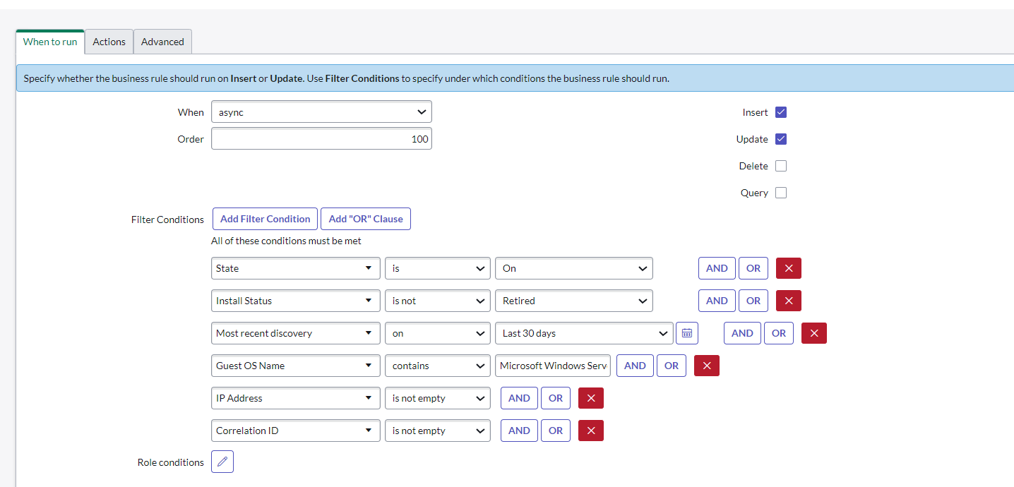 Change Filter conditions to conditions field in bu... - ServiceNow ...