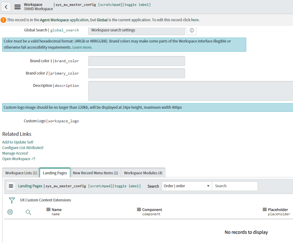 Landing page is not attached to workspace - ServiceNow Community