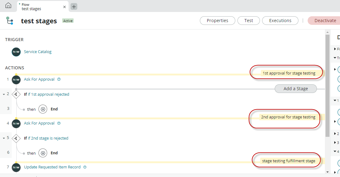 Unable to select the stages that are added using F... - ServiceNow ...