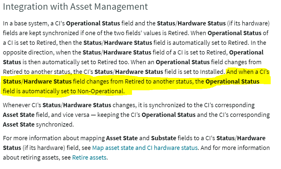 Make Operational Status dependent on Status field ... - ServiceNow ...