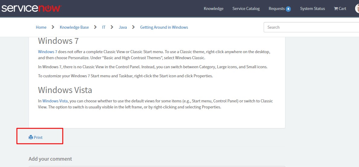 Solved: Printing KB Article from Service Portal - ServiceNow Community