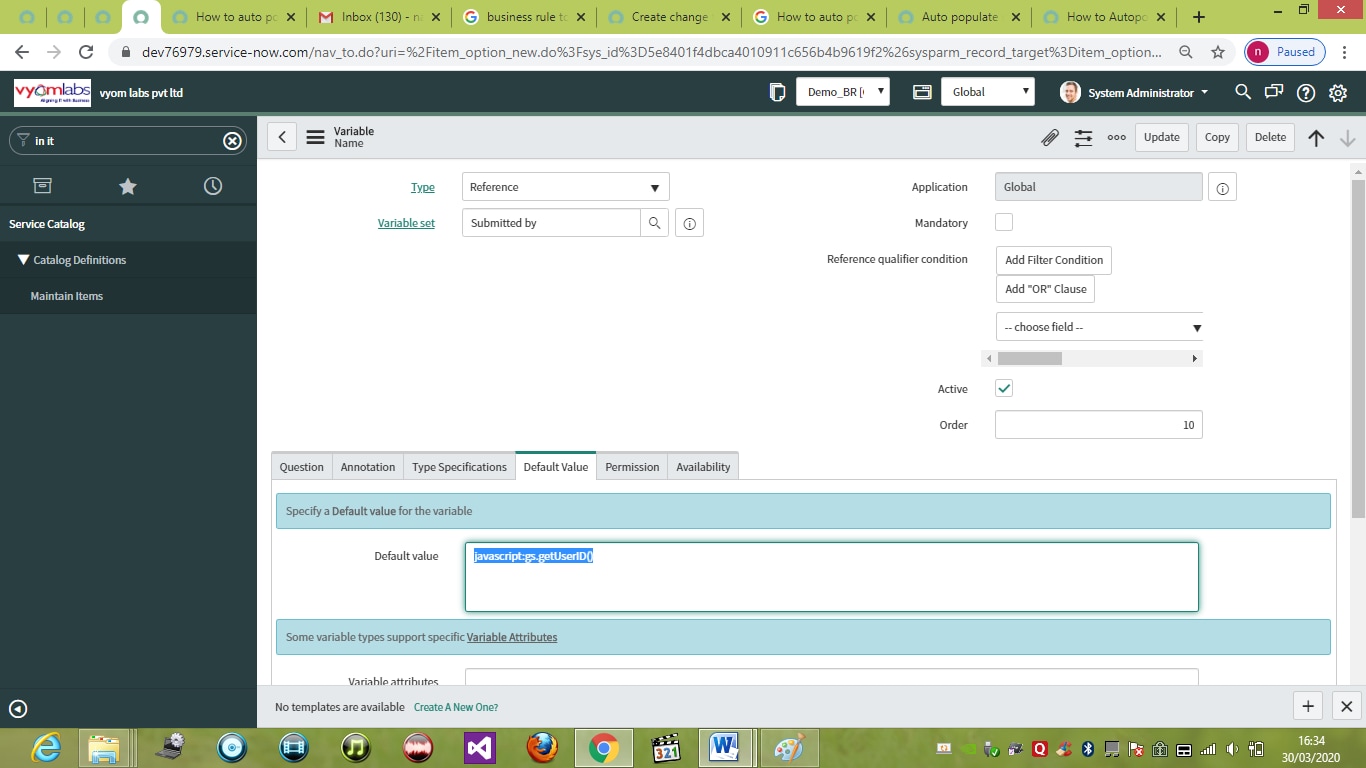Solved: How to auto populate the logged in user details in... - ServiceNow Community