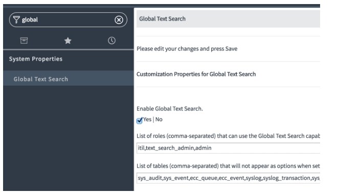 Solved: Global Search Option missing - ServiceNow Community