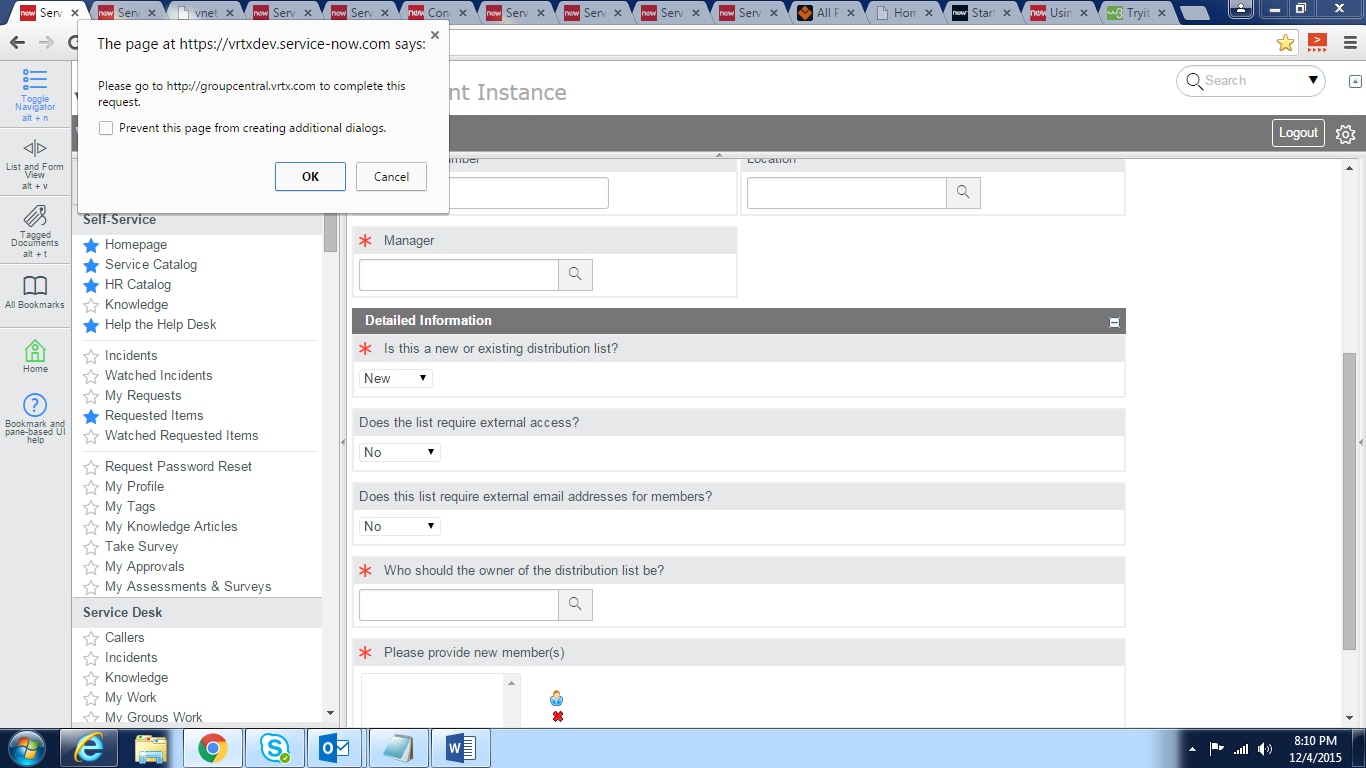 Using hyperlink within pop up message - ServiceNow Community