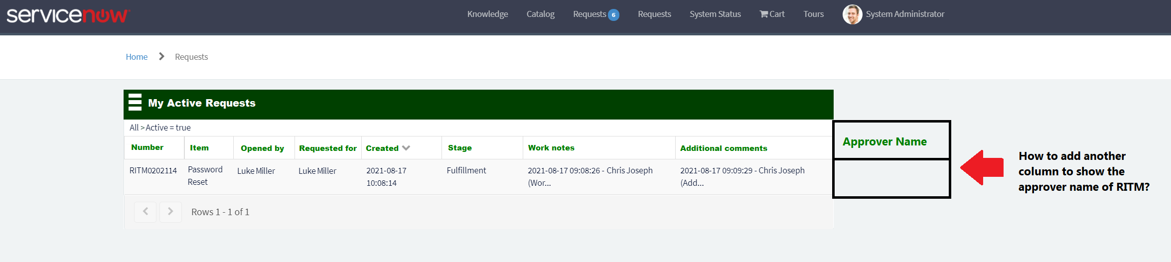 Solved: How to display Approver name of RITM in Service Po... - Page 2 ...