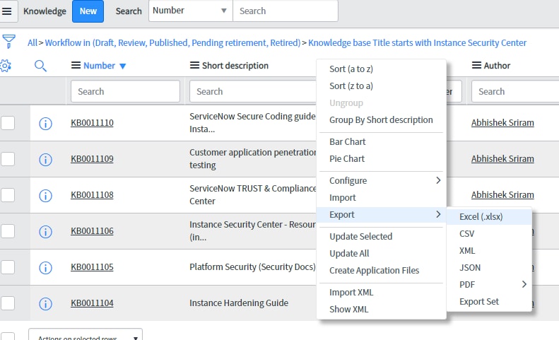 Solved: Export Knowledge Articles or Export a Knowledge Ba... - ServiceNow Community