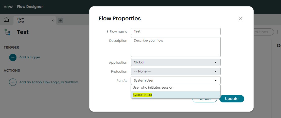 Solved: Re: Flow designer giving ACL error but in instance ...
