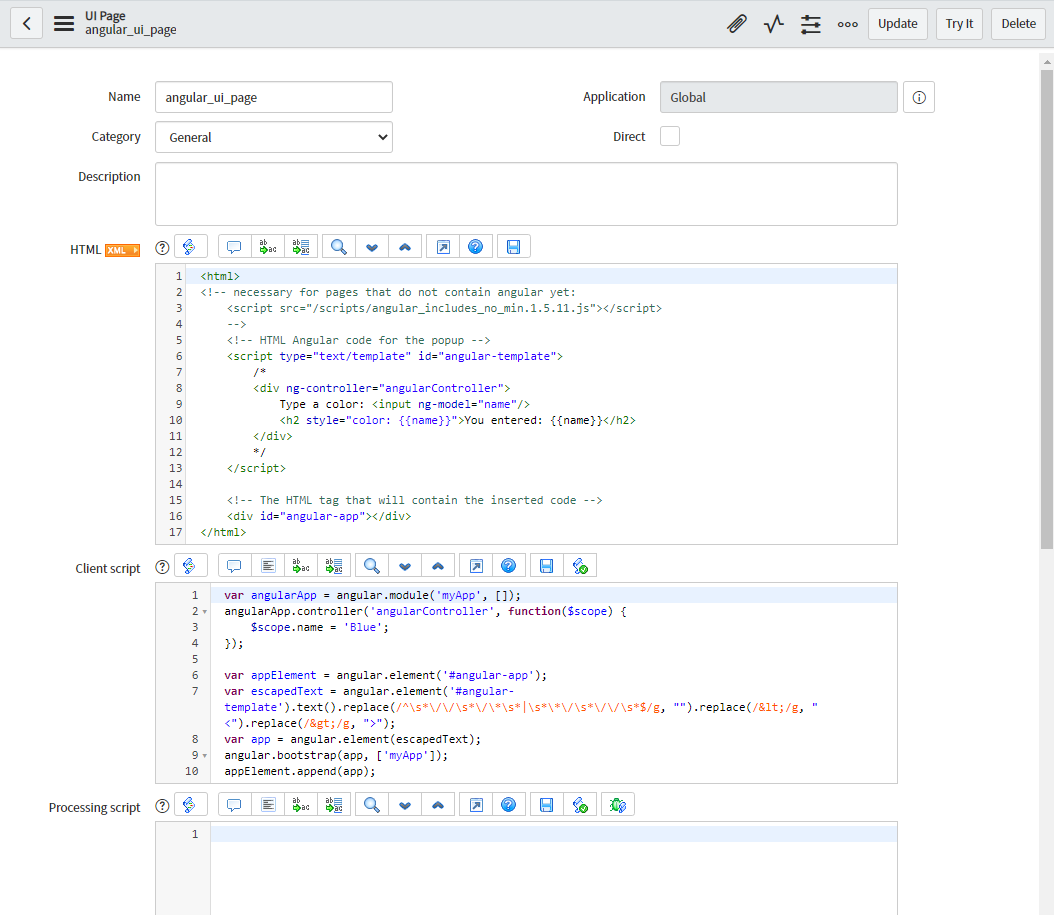 Using AngularJS in UI Pages - ServiceNow Community