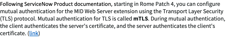 mTLS connection between MID Server and the Platfor... - ServiceNow ...