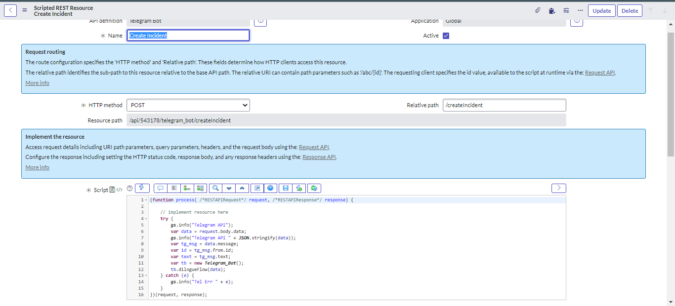 Telegram Bot For Servicenow - ServiceNow Community