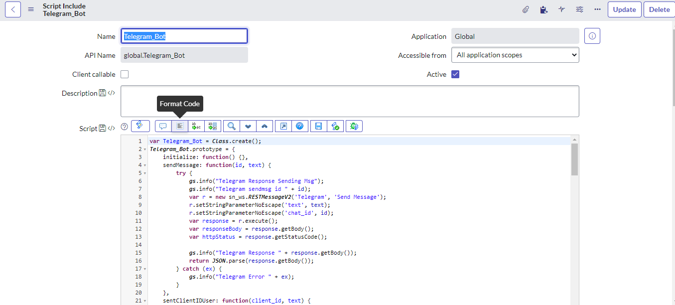 Telegram Bot For Servicenow - ServiceNow Community