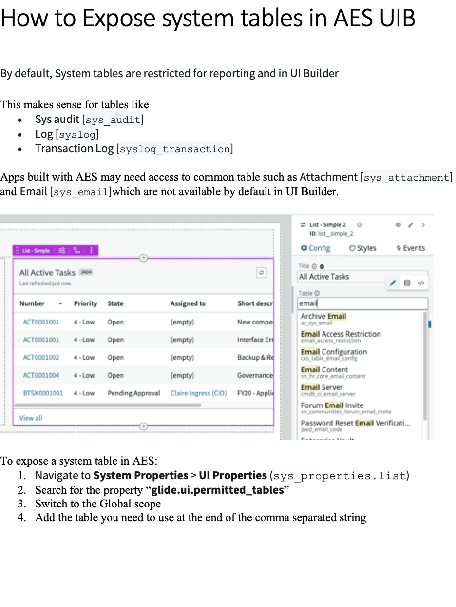 How to access system tables in UI Builder - ServiceNow Community