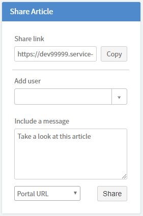 Share Knowledge Article - Widget - ServiceNow Community