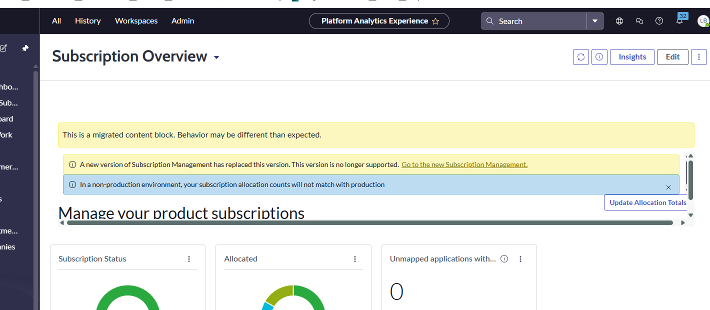 Subscription Overview Dashboard in Performance Ana... - ServiceNow ...