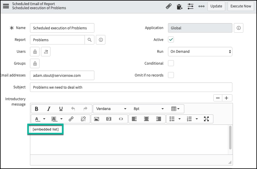 Embed List Reports in a Scheduled Report Email - ServiceNow Community