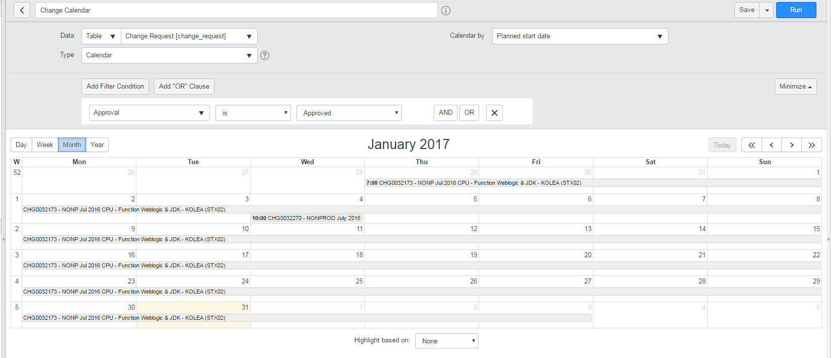 Solved: Change Calendar not displaying changes that run lo ...