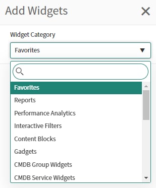Widget Category - documentation? - ServiceNow Community