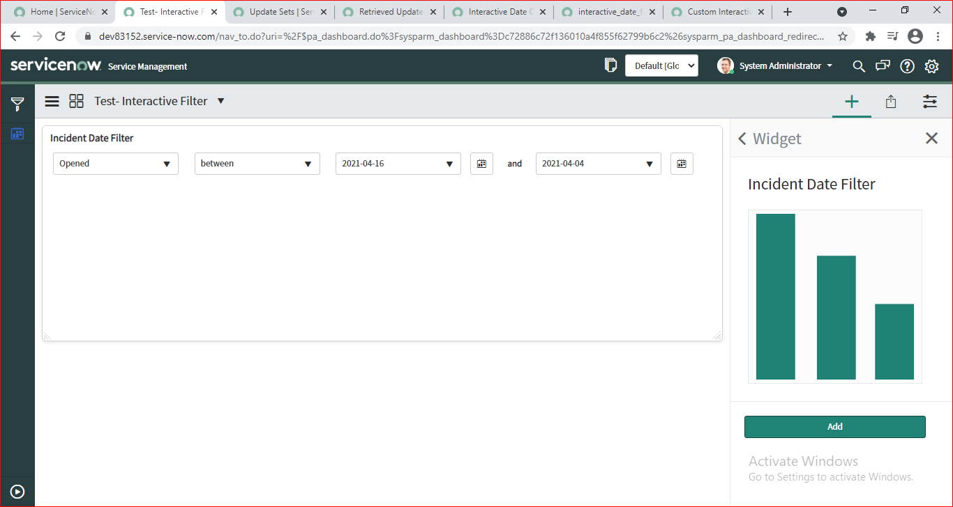 Solved: Re: Date Range filter in a dashboard - ServiceNow Community