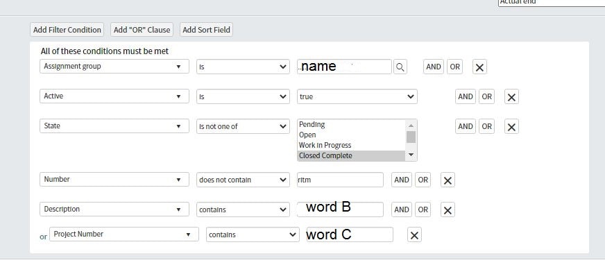 "Does not contain" Filter - ServiceNow Community