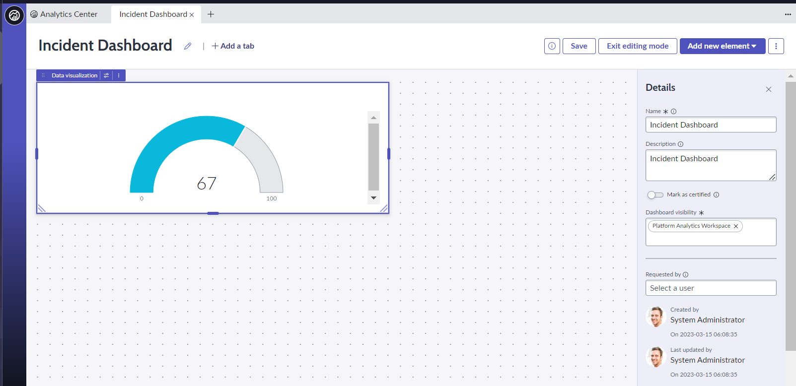 Platform Analytics- Dashboard - How to change owne... - ServiceNow ...