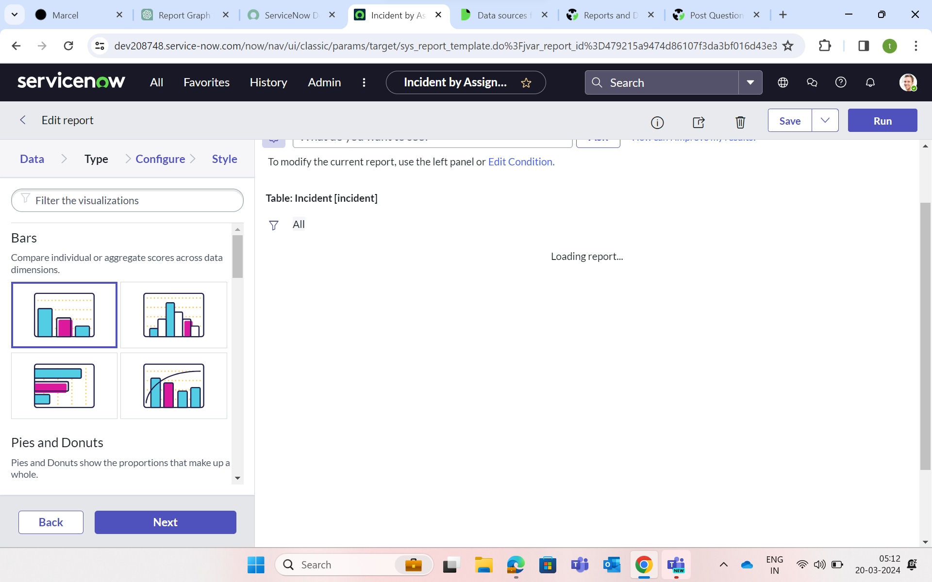 unable to see or generate bar graph , pie chart or... - ServiceNow ...