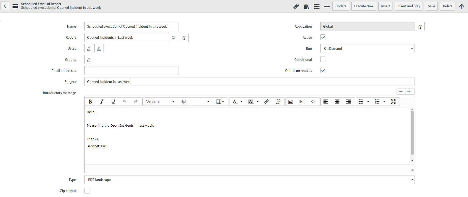 Scheduling a report for dynamic Recipients based o... - ServiceNow ...