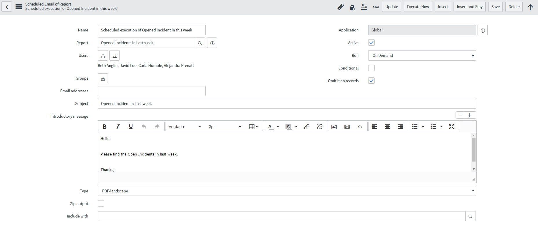 Scheduling a report for dynamic Recipients based o... - ServiceNow ...