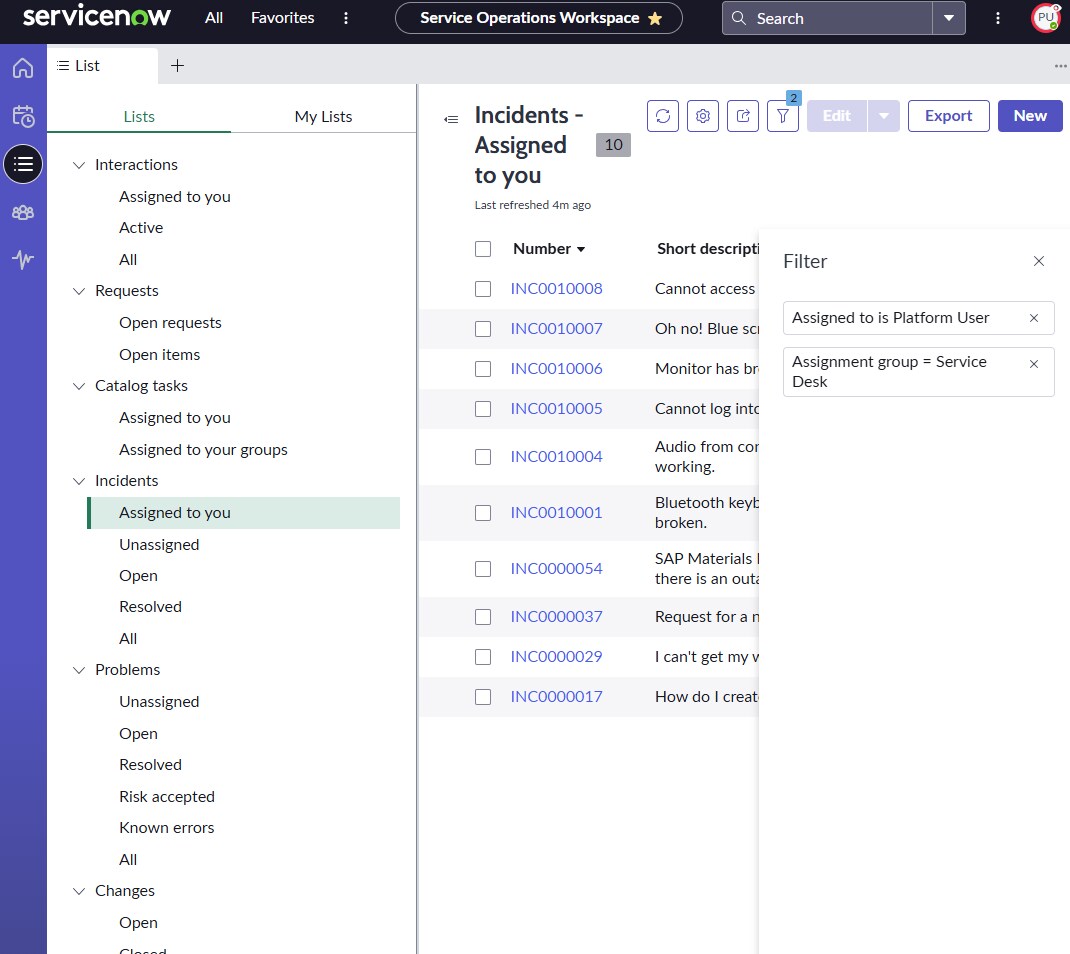 ServiceNow University: Assessment Simulator Task 2... - ServiceNow ...