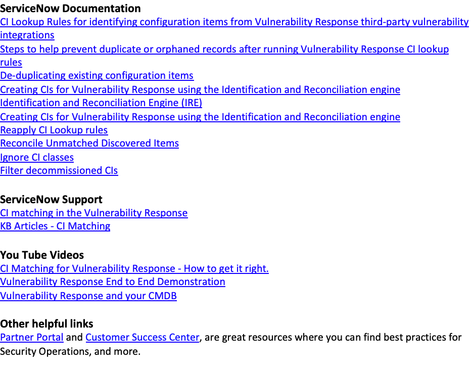 ServiceNow Vulnerability Response CI Matching Tuni... - ServiceNow ...