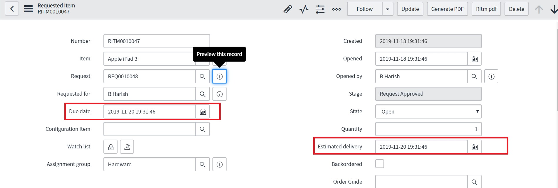 Solved: I want to populate catalog form OOB duration field ...