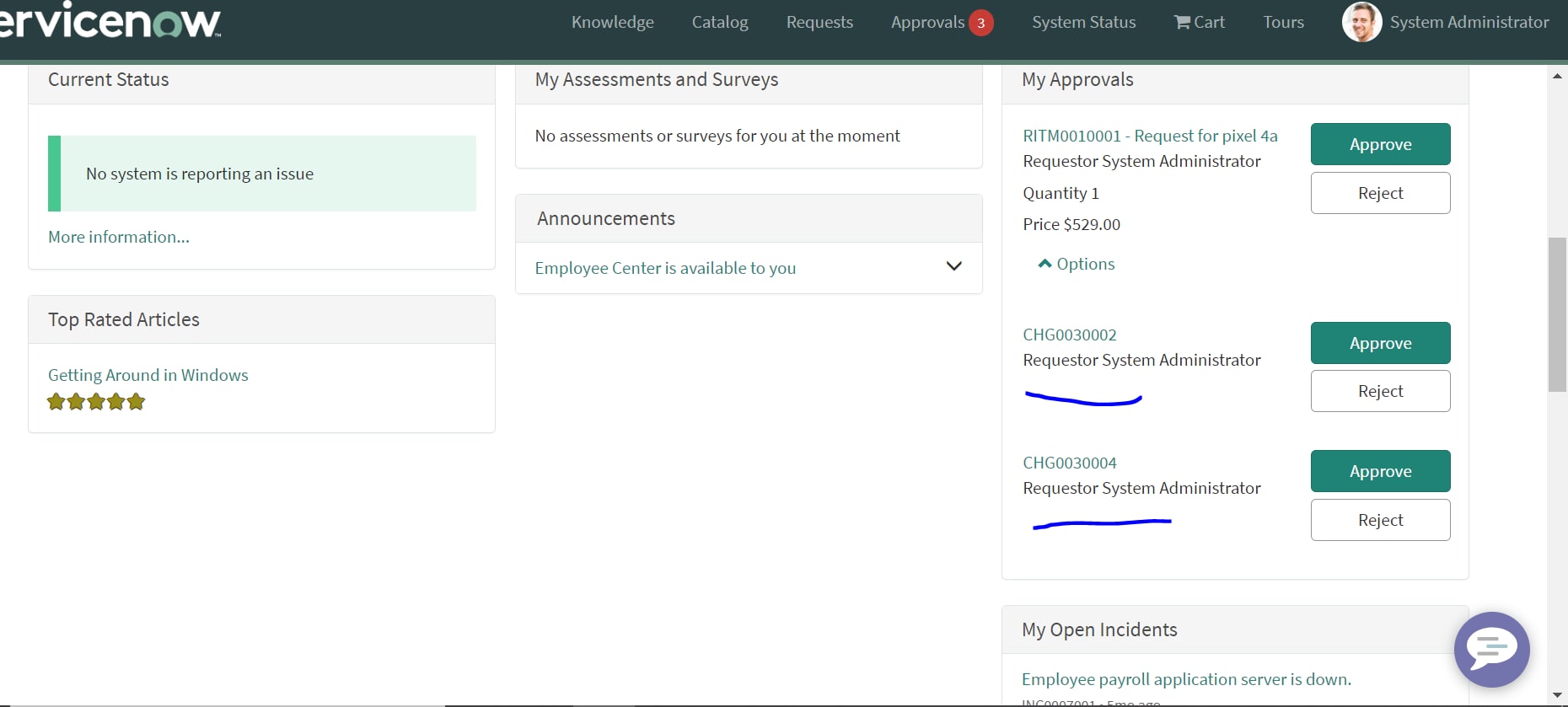 Show additional info of change request approvals o... - ServiceNow ...