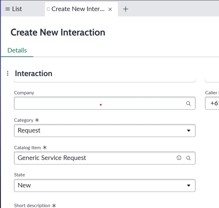 Create Request UI Action button on Interaction for... - ServiceNow ...