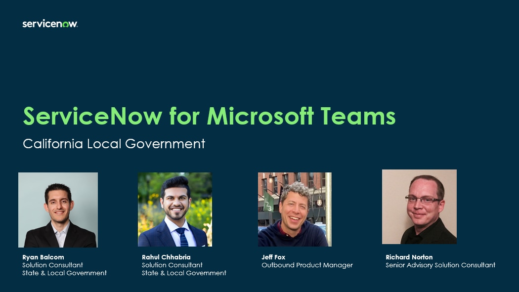 California Local Government: ServiceNow for Micros... - ServiceNow ...