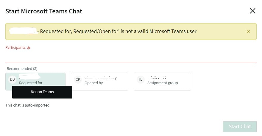 Solved: Incident: Start Microsoft Teams chat - Hide users ...