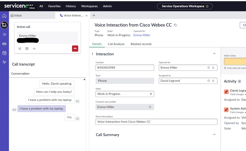 Voice realtime transcript component on CSM/FSM wor... - ServiceNow ...