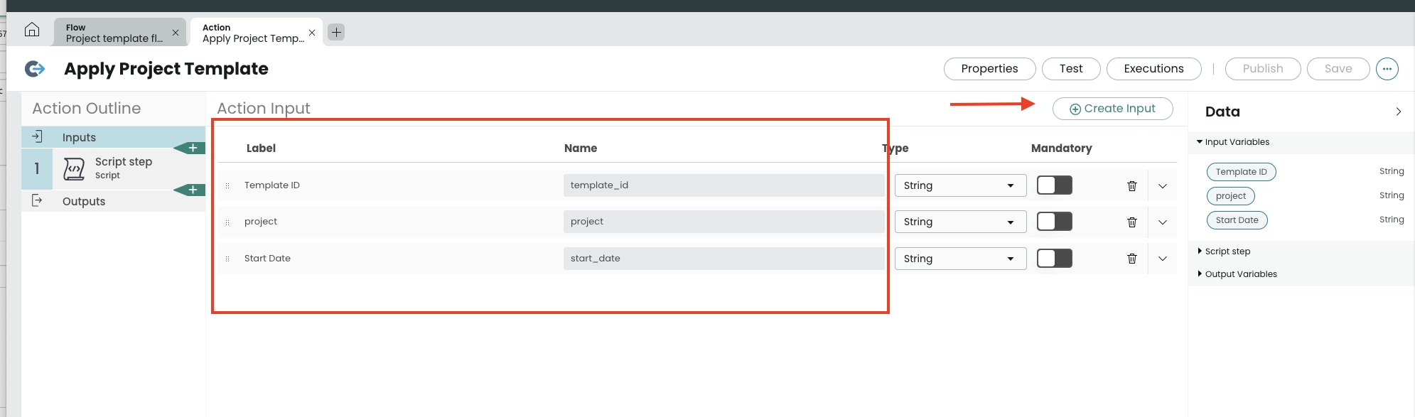How to apply (automate) a Project Template using F... - ServiceNow ...