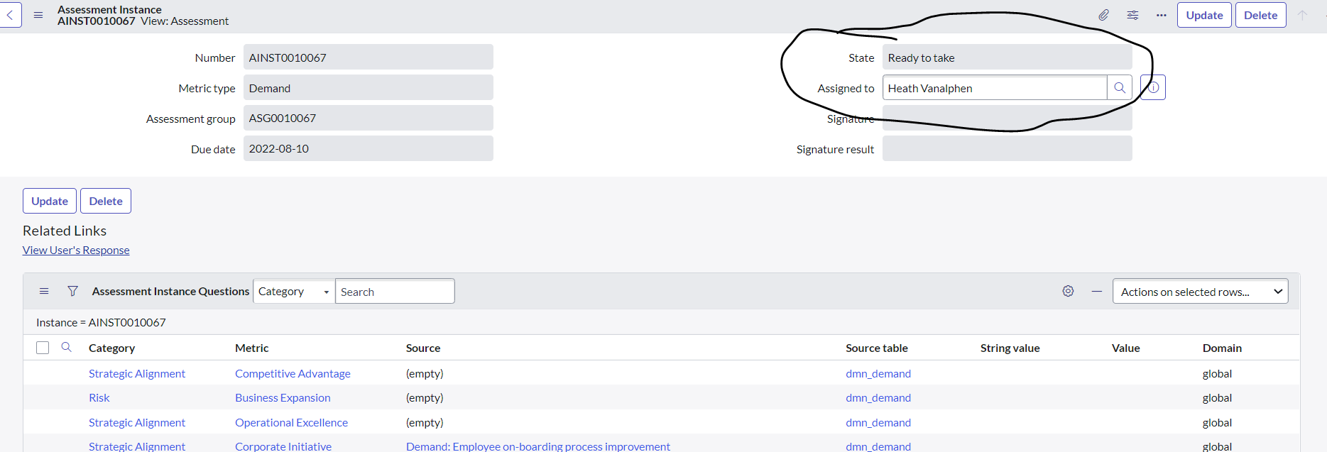 Solved: How to Delegate a Demand Assessment? - ServiceNow Community