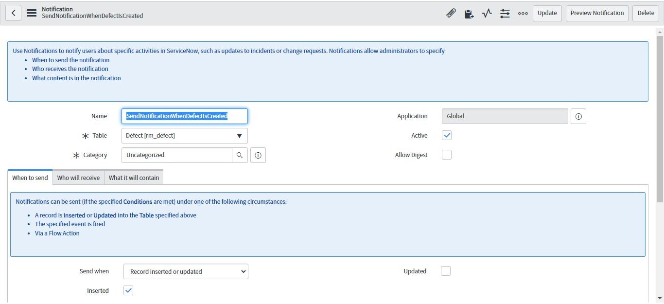 Solved: I have a defect table, so i need to send a notific ...
