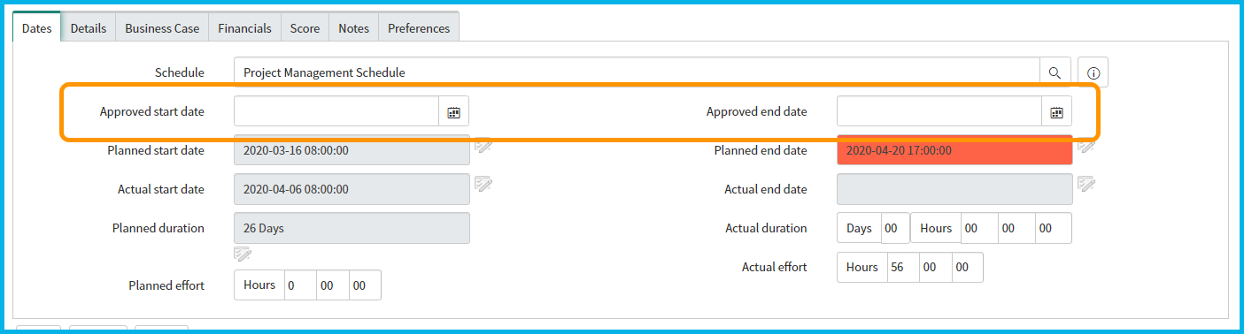 Solved: Approved Start Date and Approved End Date in Proje... - ServiceNow Community