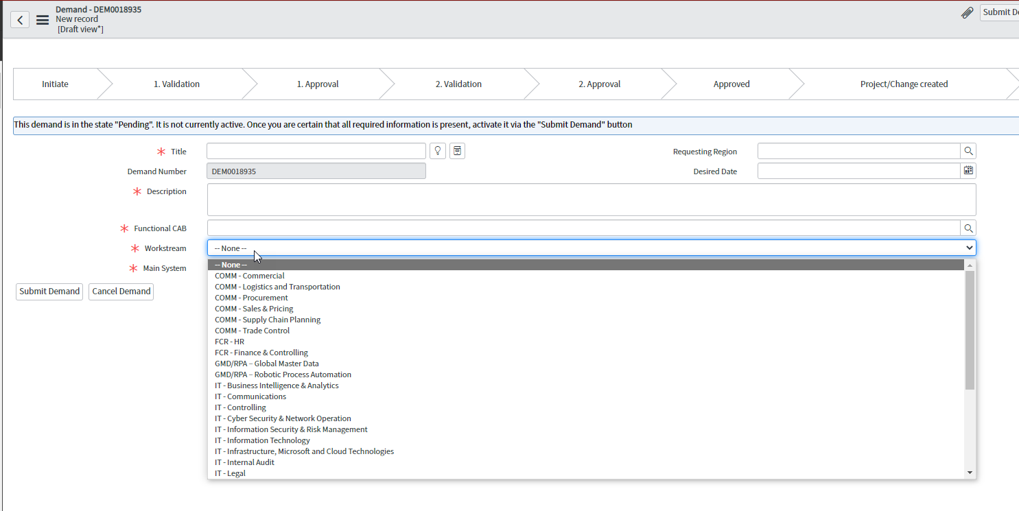 Solved: How can I create new workstream options for Demand ...