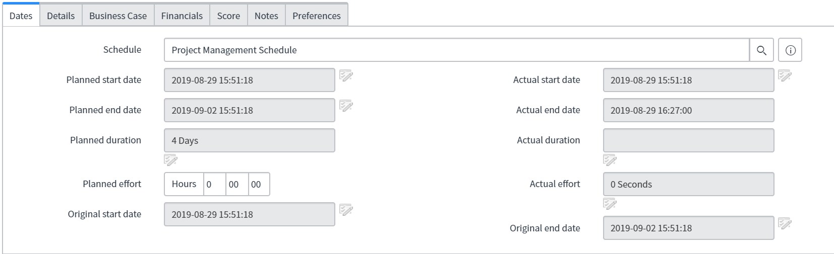 Solved: Purpose of original start/end date project/project... - ServiceNow Community