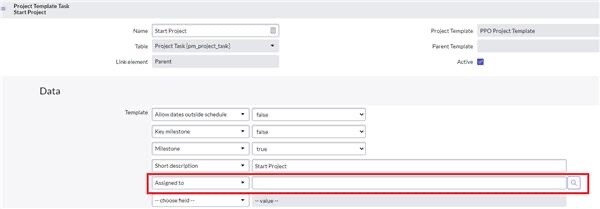 Dynamic project template tasks assignment - ServiceNow Community
